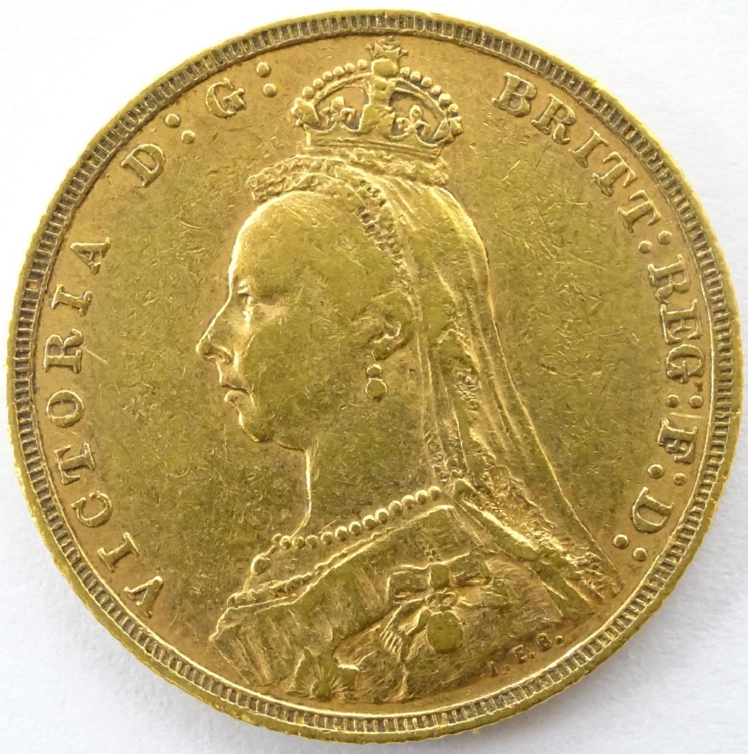 Queen Victoria 1890 gold full sovereign
