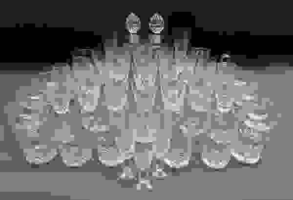 Suit Of Crystal Drinking Glasses Including A Set Of Six