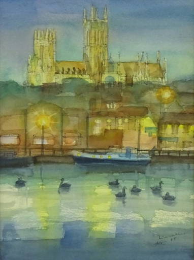 Albin Trowski (polish 1919 2012): Lincoln Cathedral,