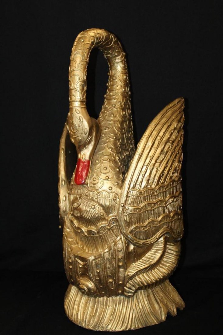 Carved Gold Painted Goose