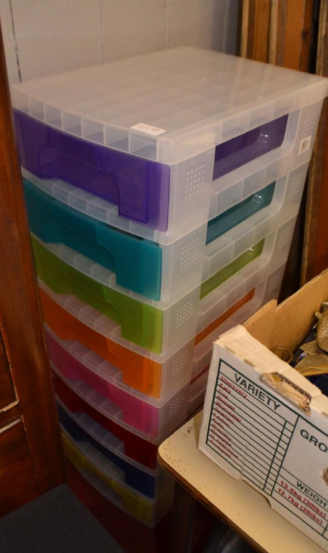 Set Of Colour Coded Plastic Drawers