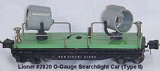 1 Lionel #2820 O Gauge Search Light Car (type Ii)