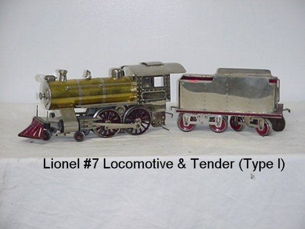 1 Lionel #7 Standard Gauge Locomotive & Tender (ty