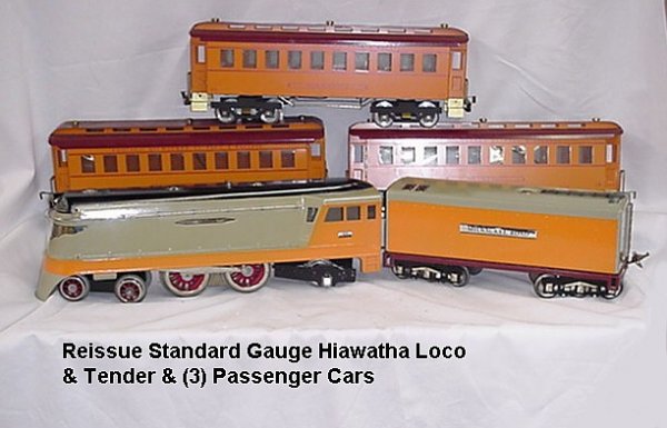 334: 1 STANDARD GAUGE HIAWATHA LOCO W/TENDER & (3) PASS