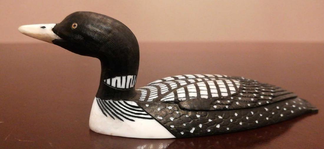 Eskimo Artist Fred Mayac Carved Ivory Yellow Billed