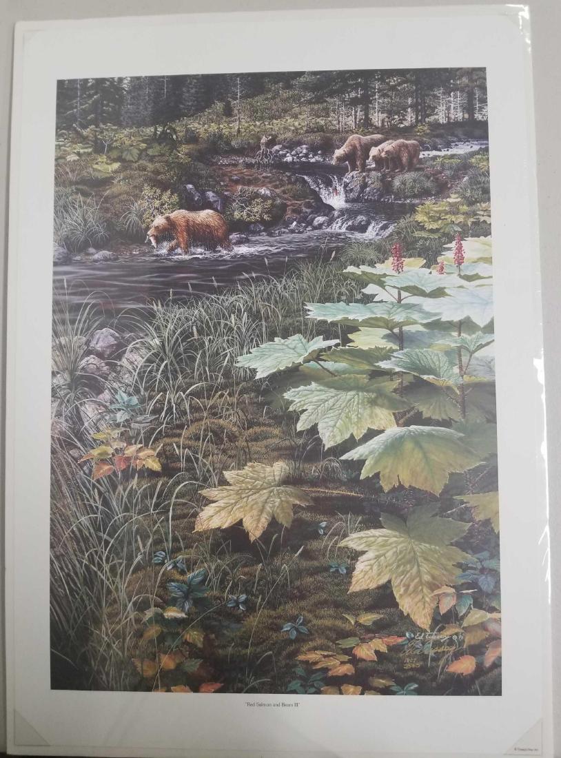 Ed Tussey "Red Salmon and Bears III" print