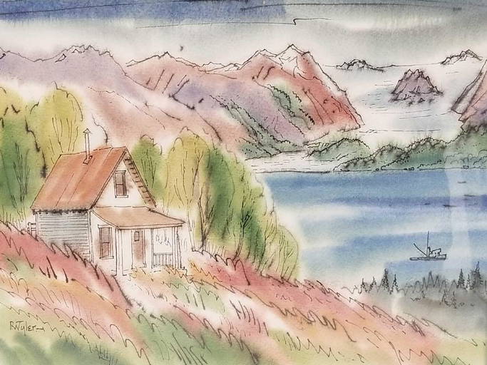 R.w "toby" Tyler Original Watercolor