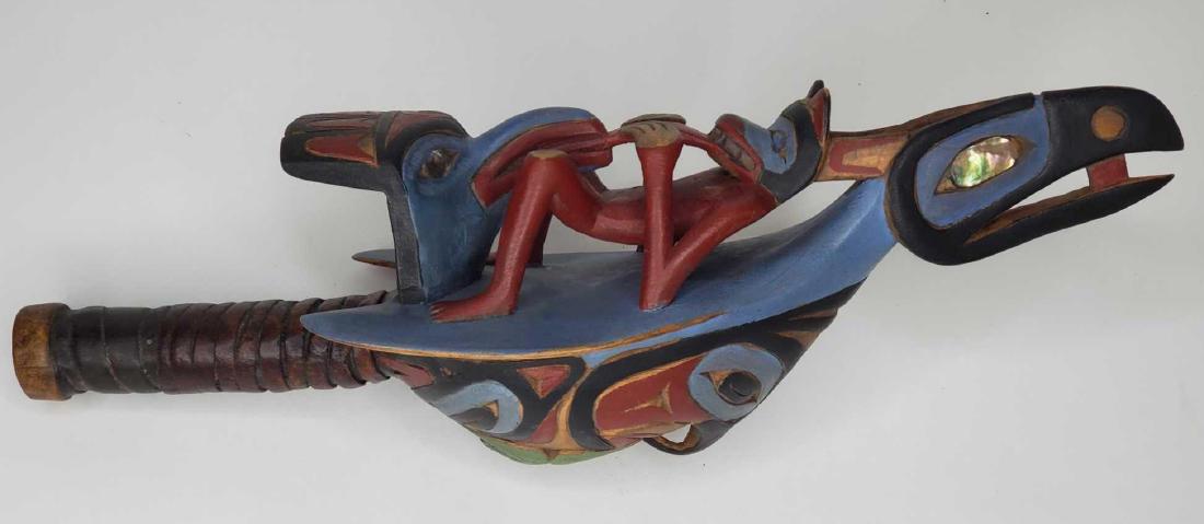 Richard Lavalle Carved Tlingit Style Raven Rattle
