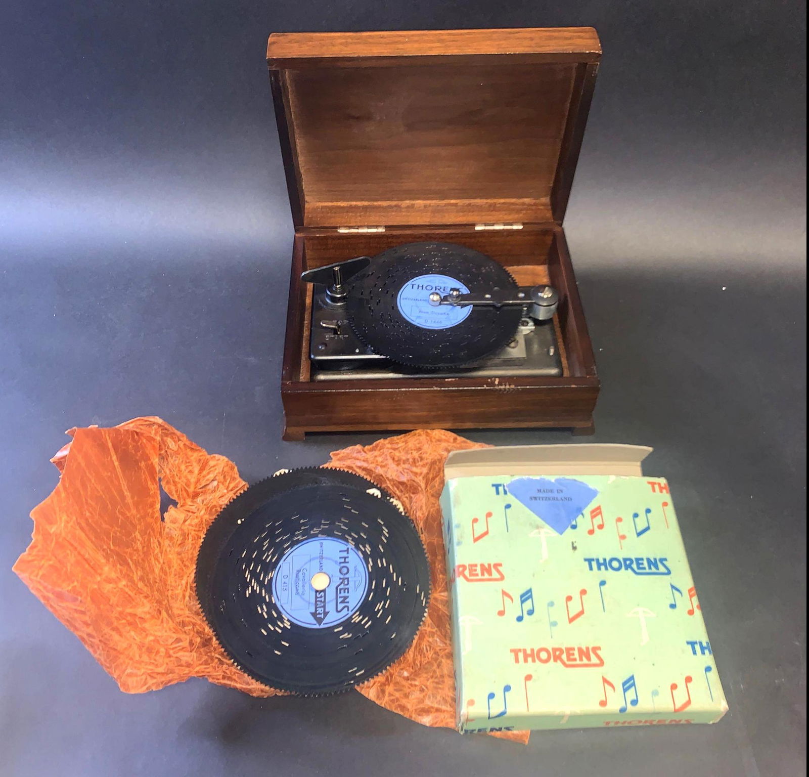 Vintage Thorens Music Box With Disks
