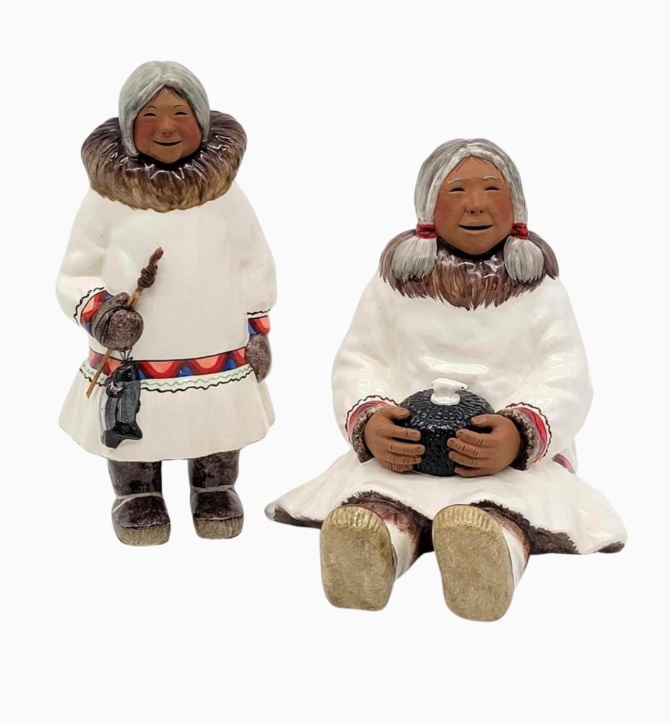 C. Alan Johnson Figurines Basket Weaver & Rachel