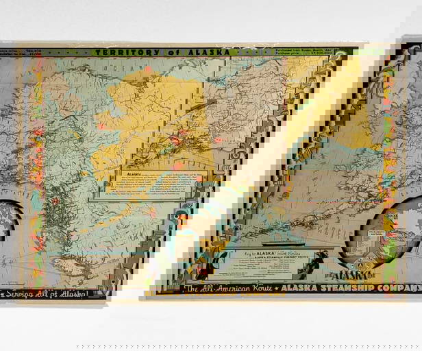 1936 Alaska Steamship Company "the Alaska Line" Map