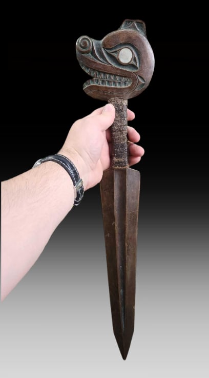 19th C. Tlingit Copper Fighting Dagger Auction