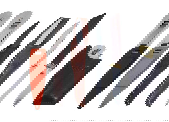 Assorted Gerber Knives Blackie Collins, Pixie & C300b Knifes W/ 5x Sheaths