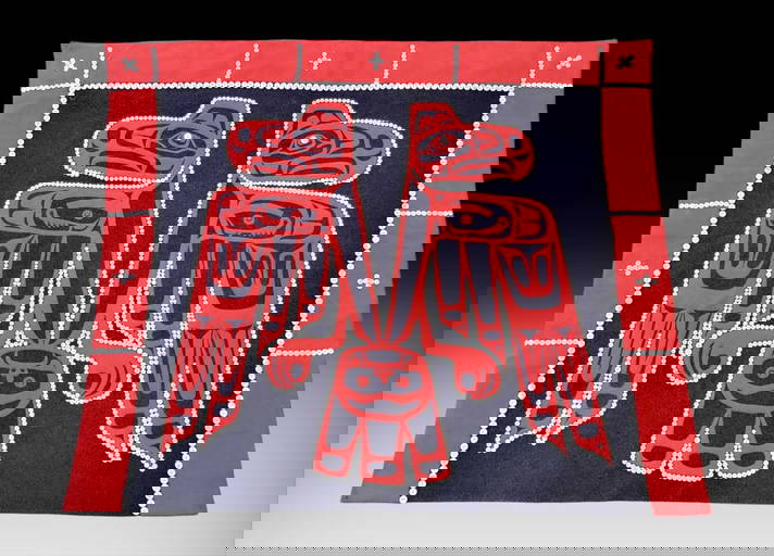 Tlingit Button Blanket W/ Wool, Felt, & Mother Of Pearl Buttons