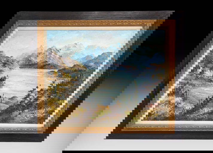 Norman Lowell Oil Painting Of An Alaska Lake