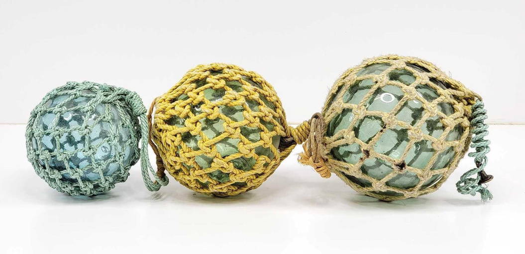 Three Large Japanese Glass Fishing Floats