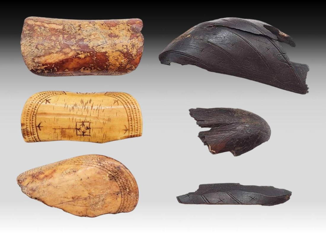 Punuk & Thule Incised Gut Scrapers & Wrist Guards Auction