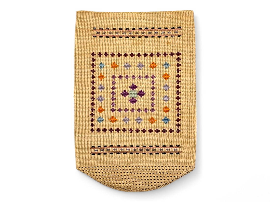 Aleut Polychrome Twined Grass Wallet Auction