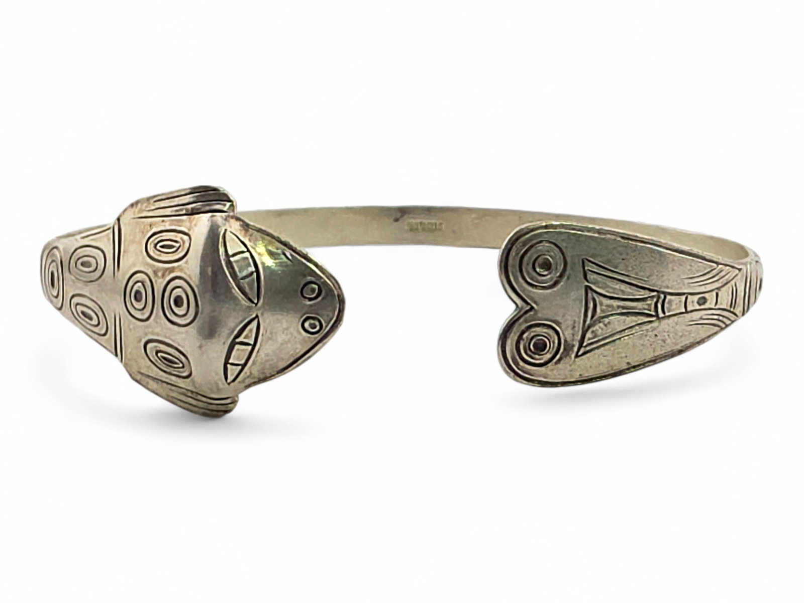 Tlingit Sterling Silver Frog Form Bracelet Auction