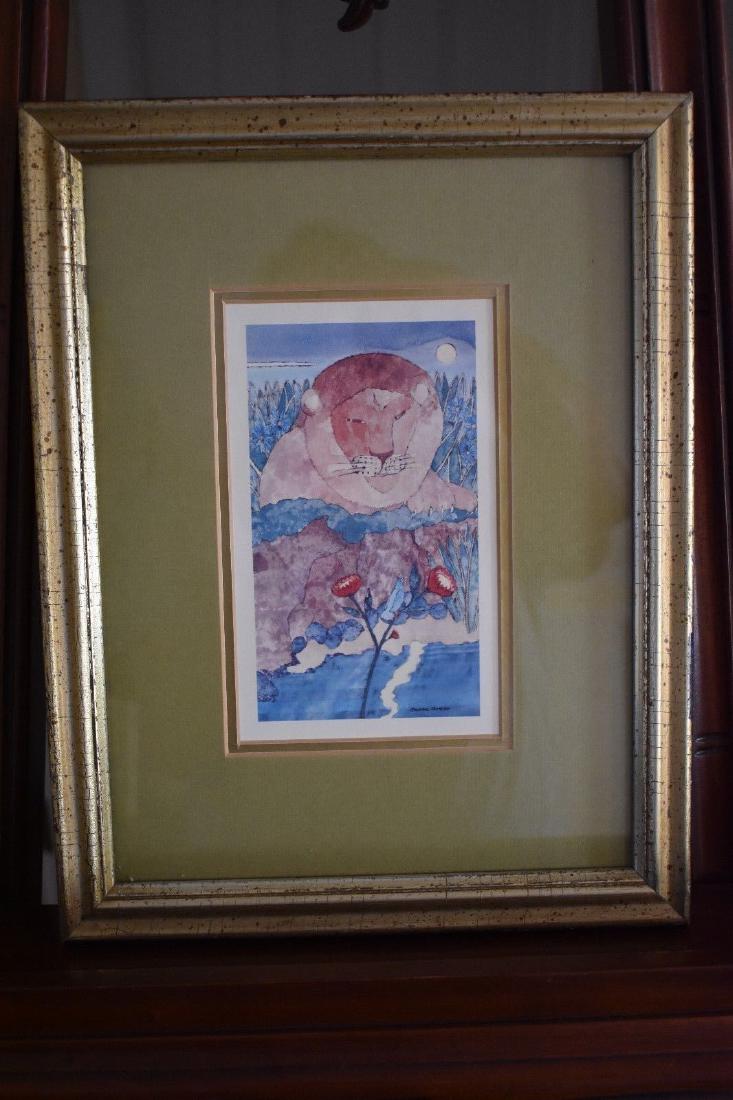 Lion Print by Frank Bozzo - Framed Under Glass