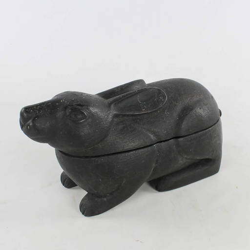 Antique Hand Carved Wooden Rabbit Box