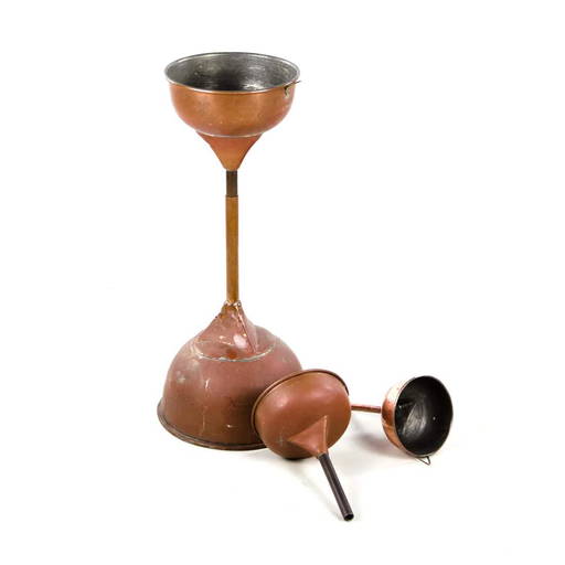 Set Of British Royal Navy Copper Rum Funnels