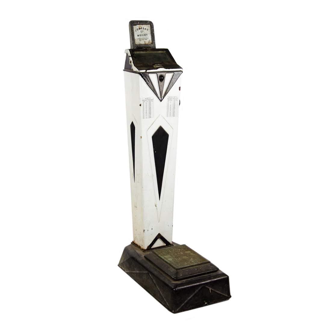 Art Deco American Scale Mfg. Co. Coin Op Penny Scale