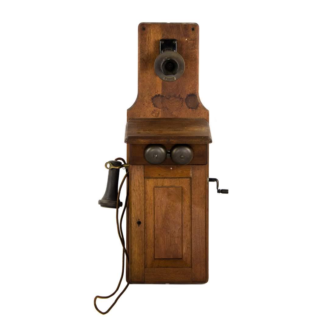 Antique American Bell Wooden Wall Telephone