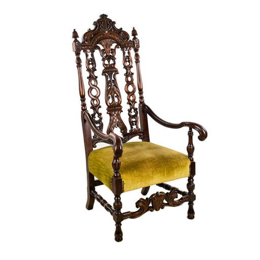 Antique 19th Century Carolean Style Armchair - May 30, 2020 | Atlanta ...
