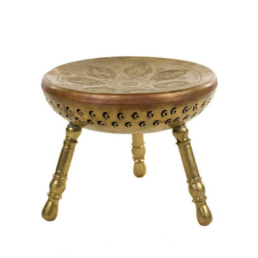Nader Persian Tri Legged Brass Foot Stool