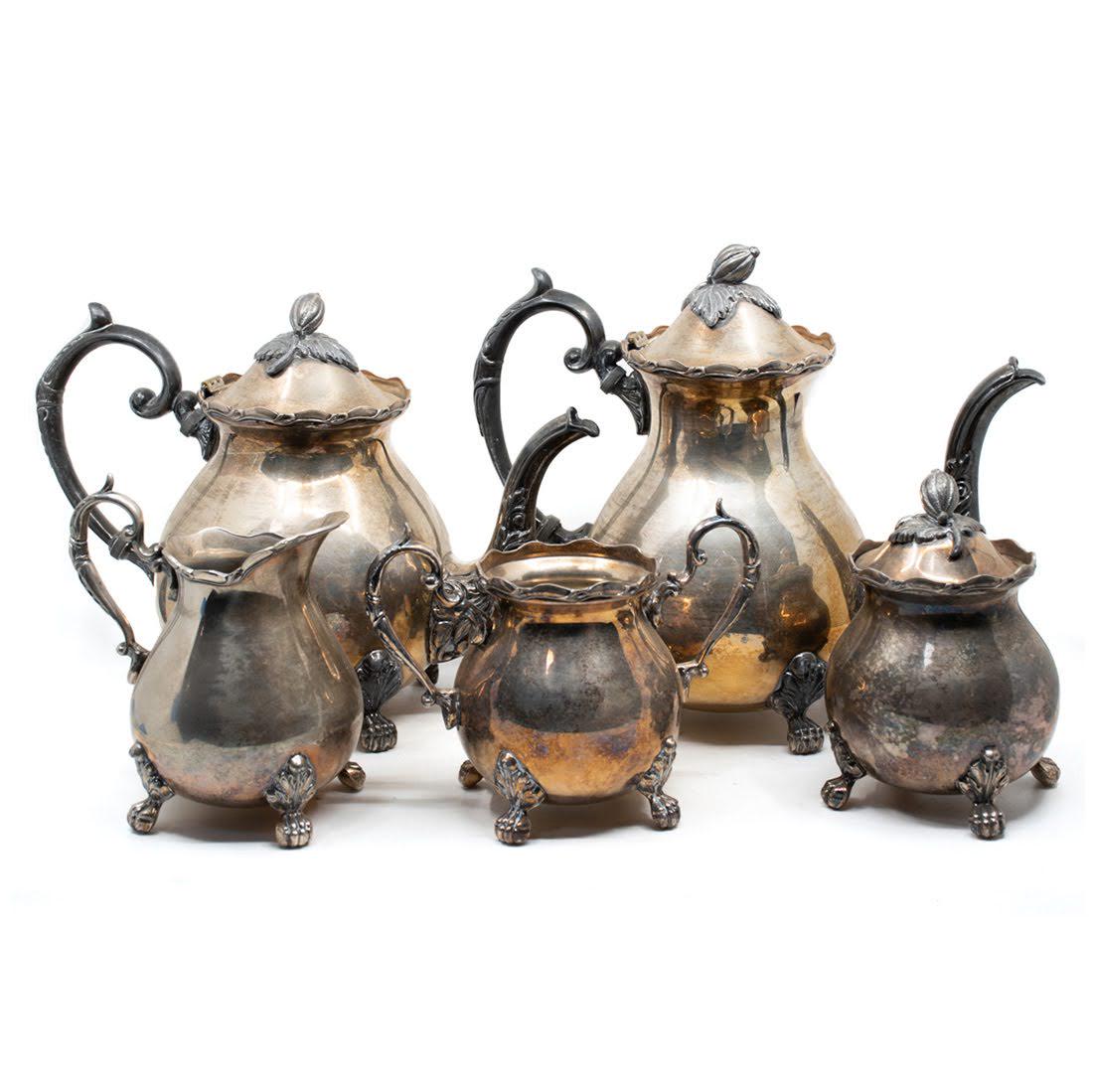 Birmingham Silver Company Silver On Copper Tea Set
