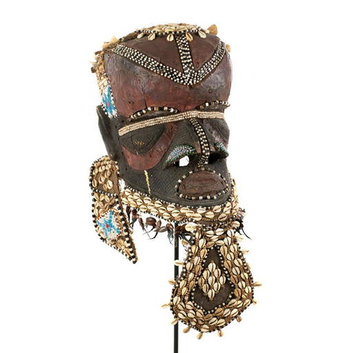 19th Century African Congo Kuba Bwoom Helmet Mask