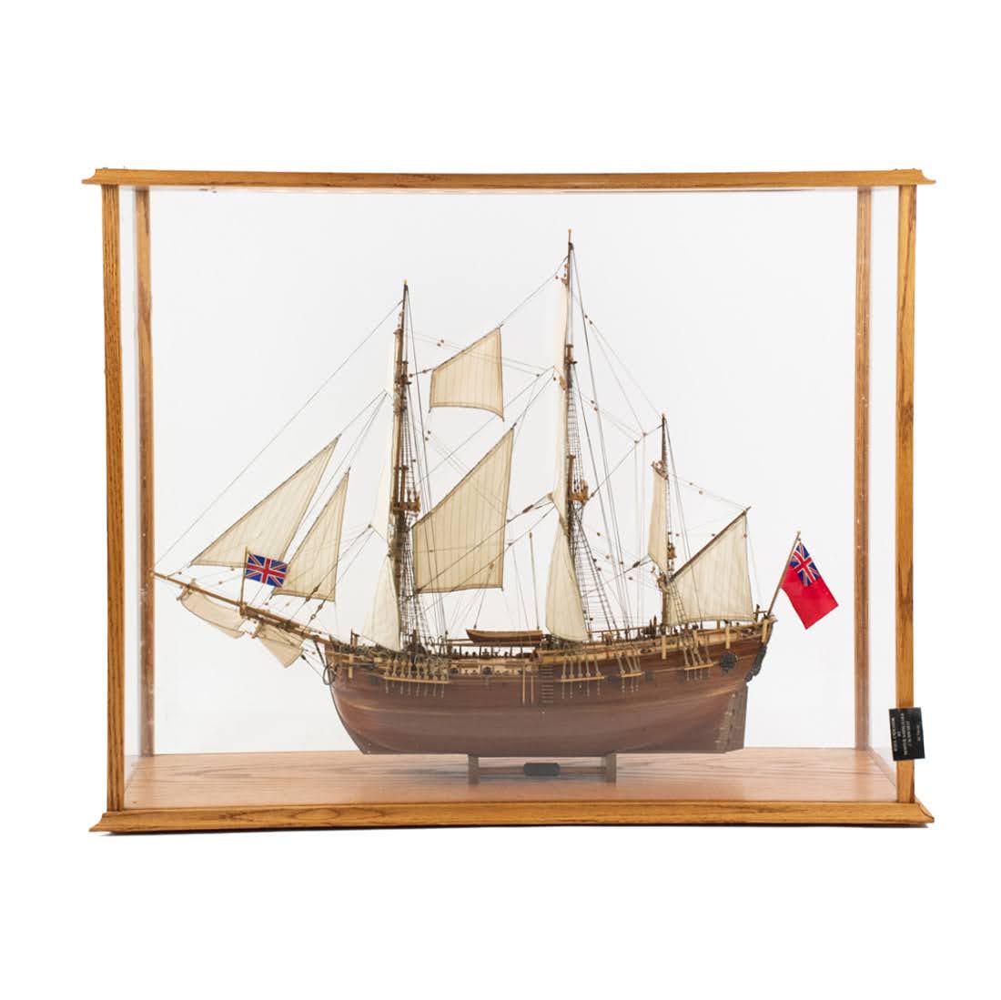 J. Schwartz Hms Endeavor 1/60th Model Sailing Ship