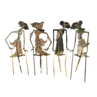 Group Of Indonesian Shadow "wayang Kulit" Puppets, Bali