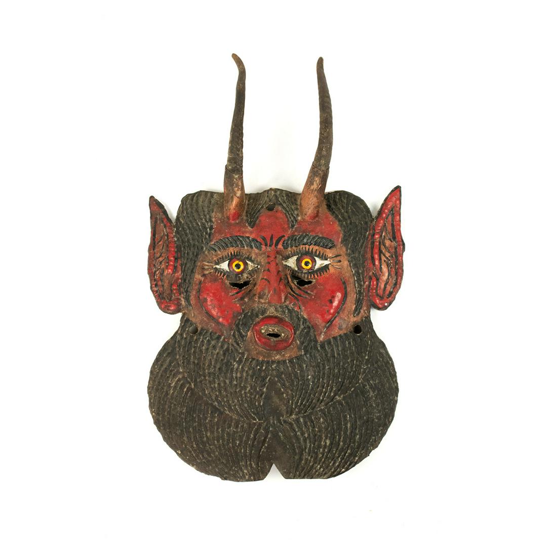 2 Vintage Mexican Red Diablo Dance Masks - May 01, 2016 | Material ...