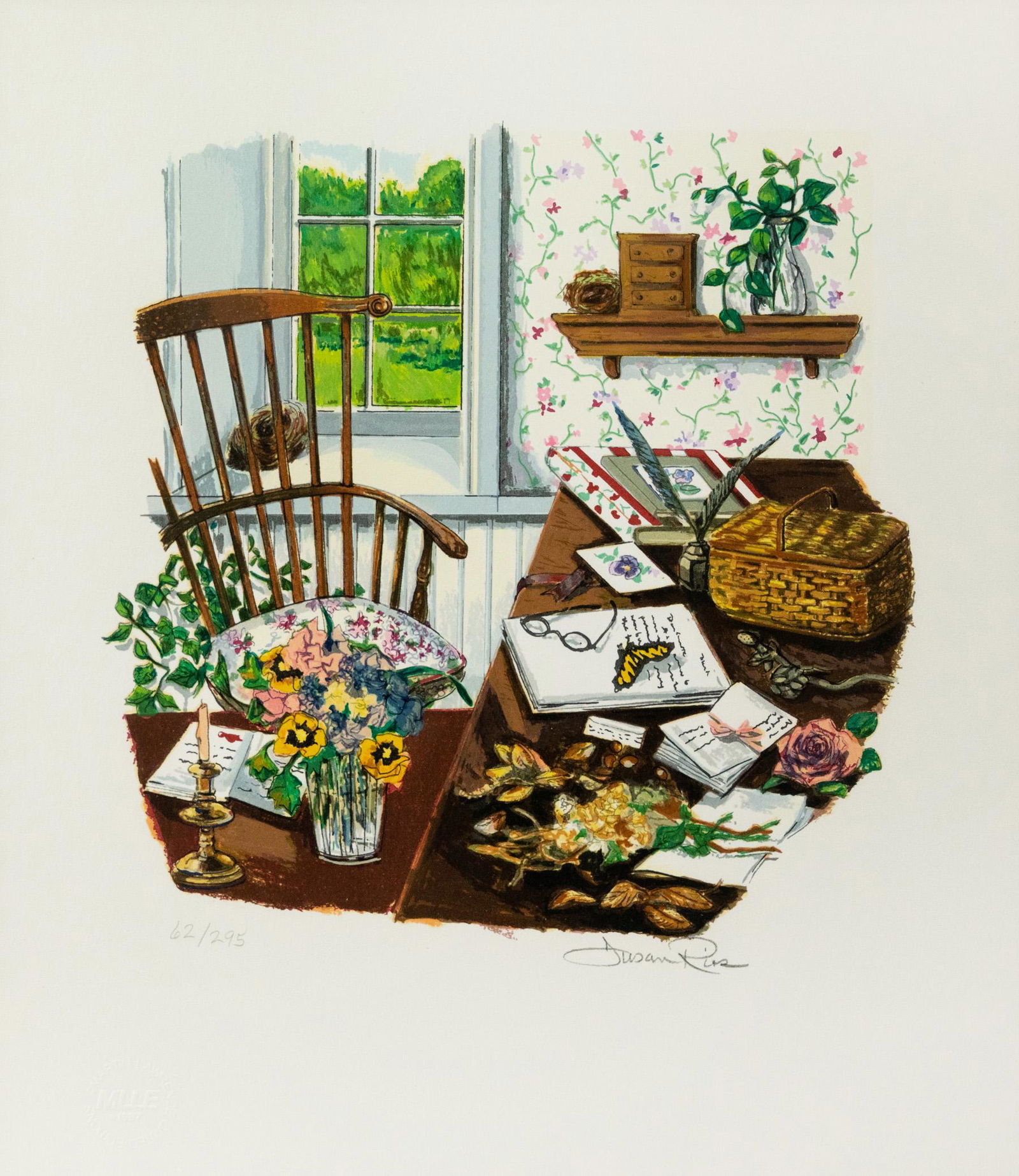 Susan Rios "the Collector" Hand Pulled Serigraph Signed