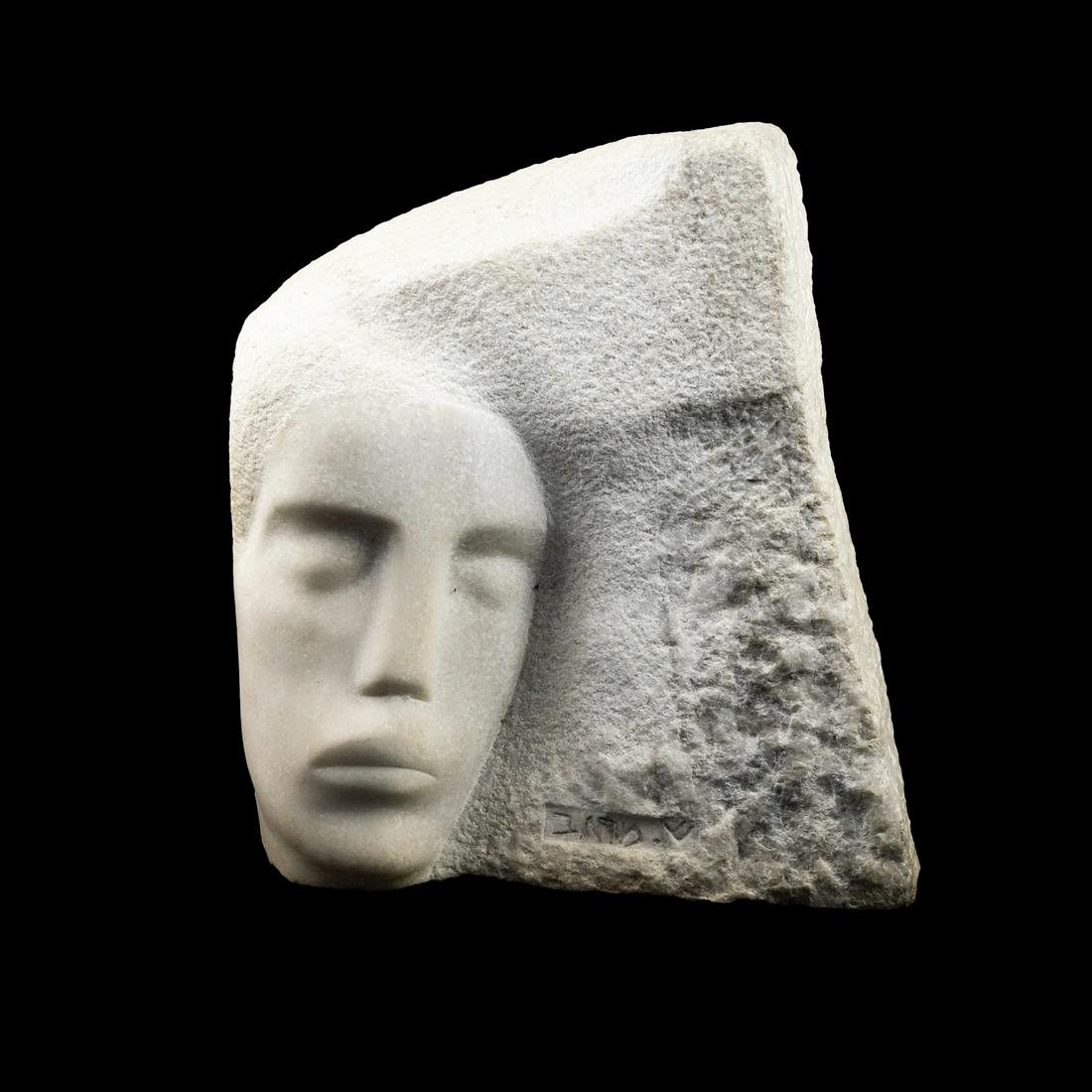 Carved Marble Face Sculpture Signed - Mar 04, 2023 | Atlanta Auction ...