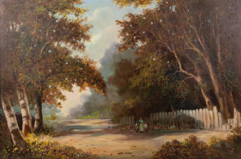 John Califano 'rural Road Path' O/c Painting
