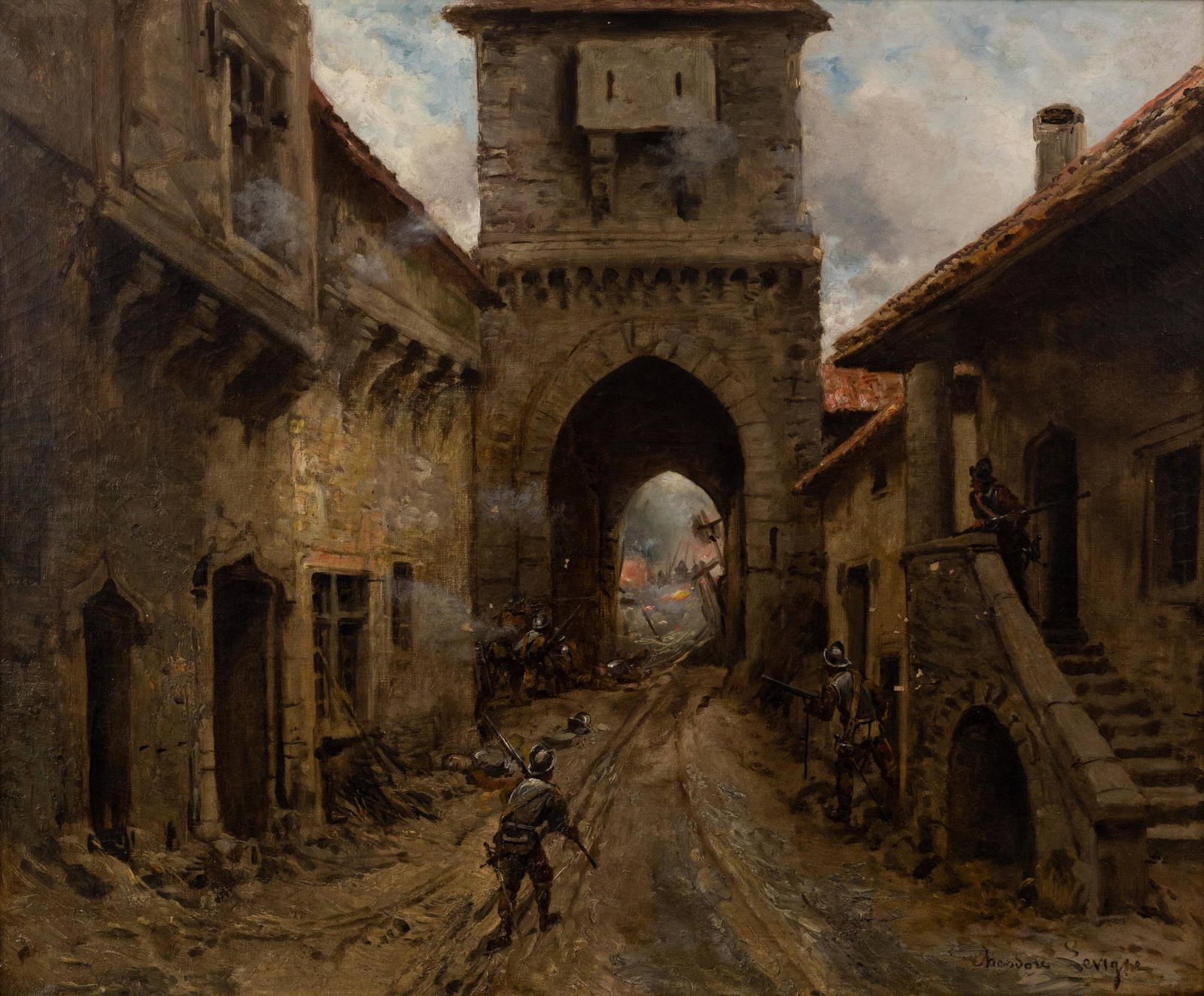 Theodore Sevigne O/c Painting Auction