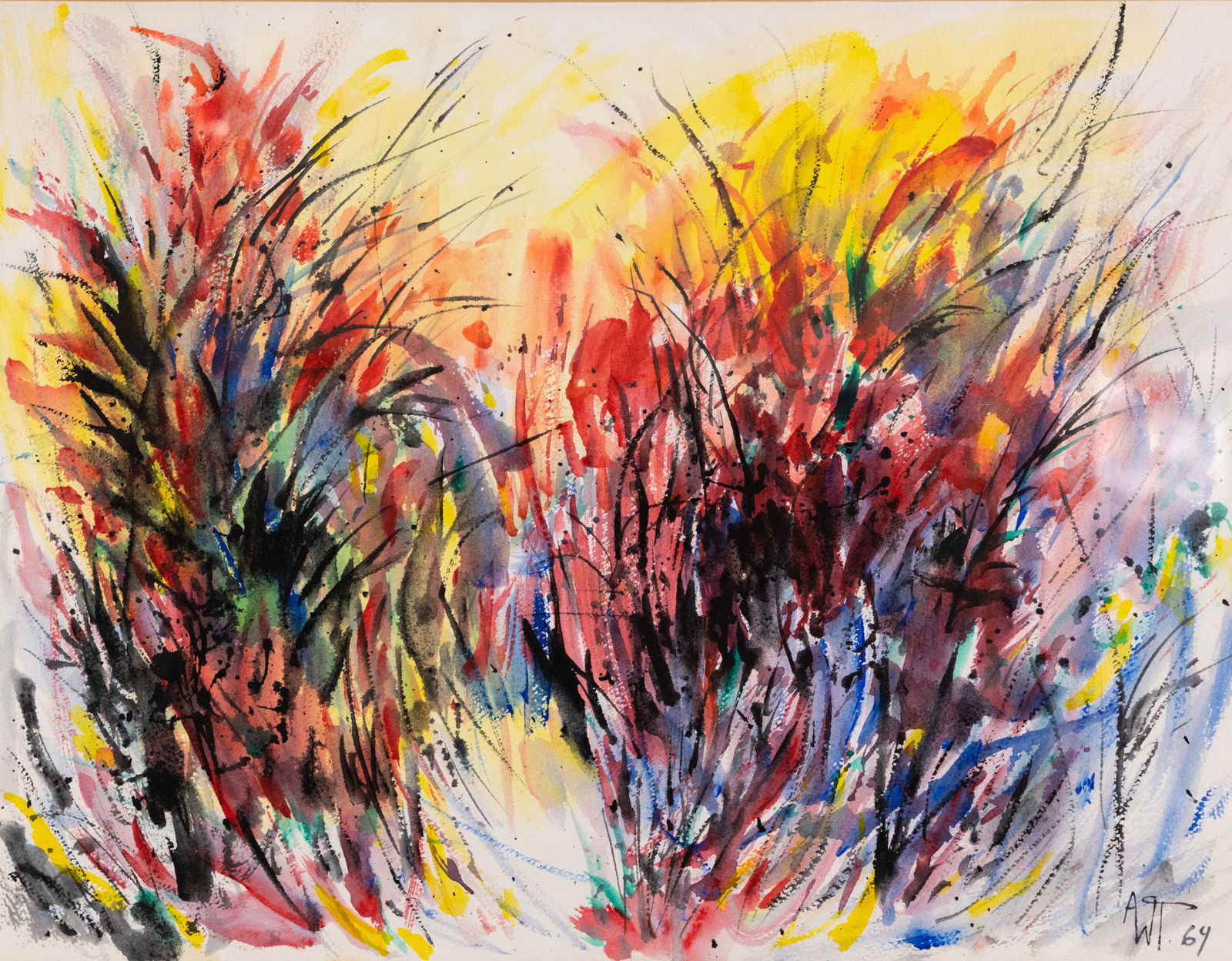 Alma Woodsey Thomas Abstract Wc Painting Auction