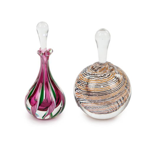 (2) Mary Angus And Weju Art Glass Perfume Bottles