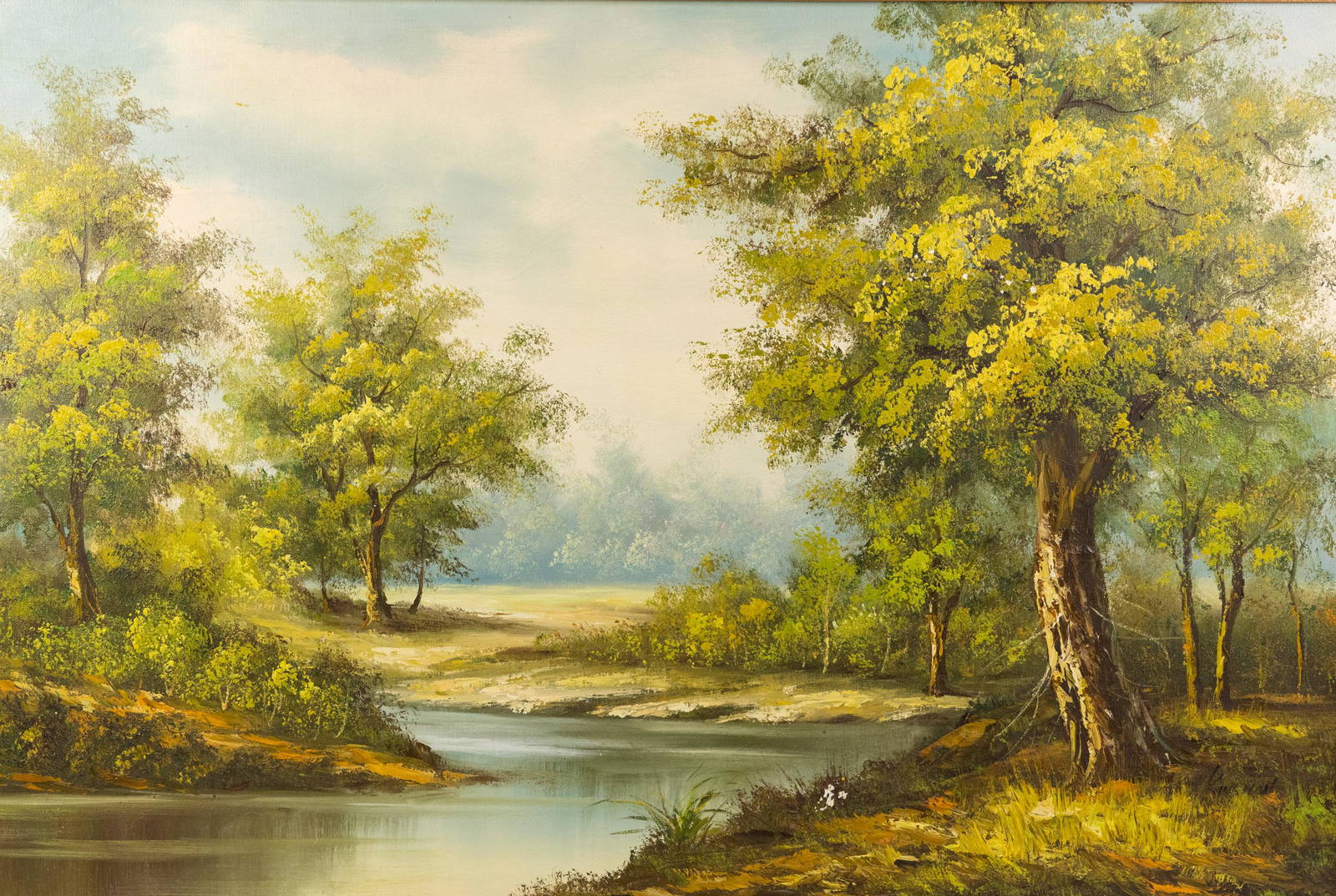 Eugene Kingman River Landscape O/c Painting Auction