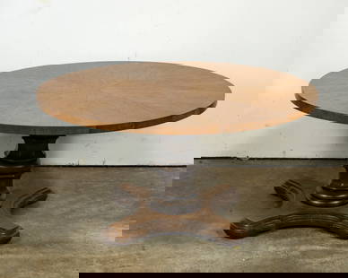 Round Cherry Pedestal Table.