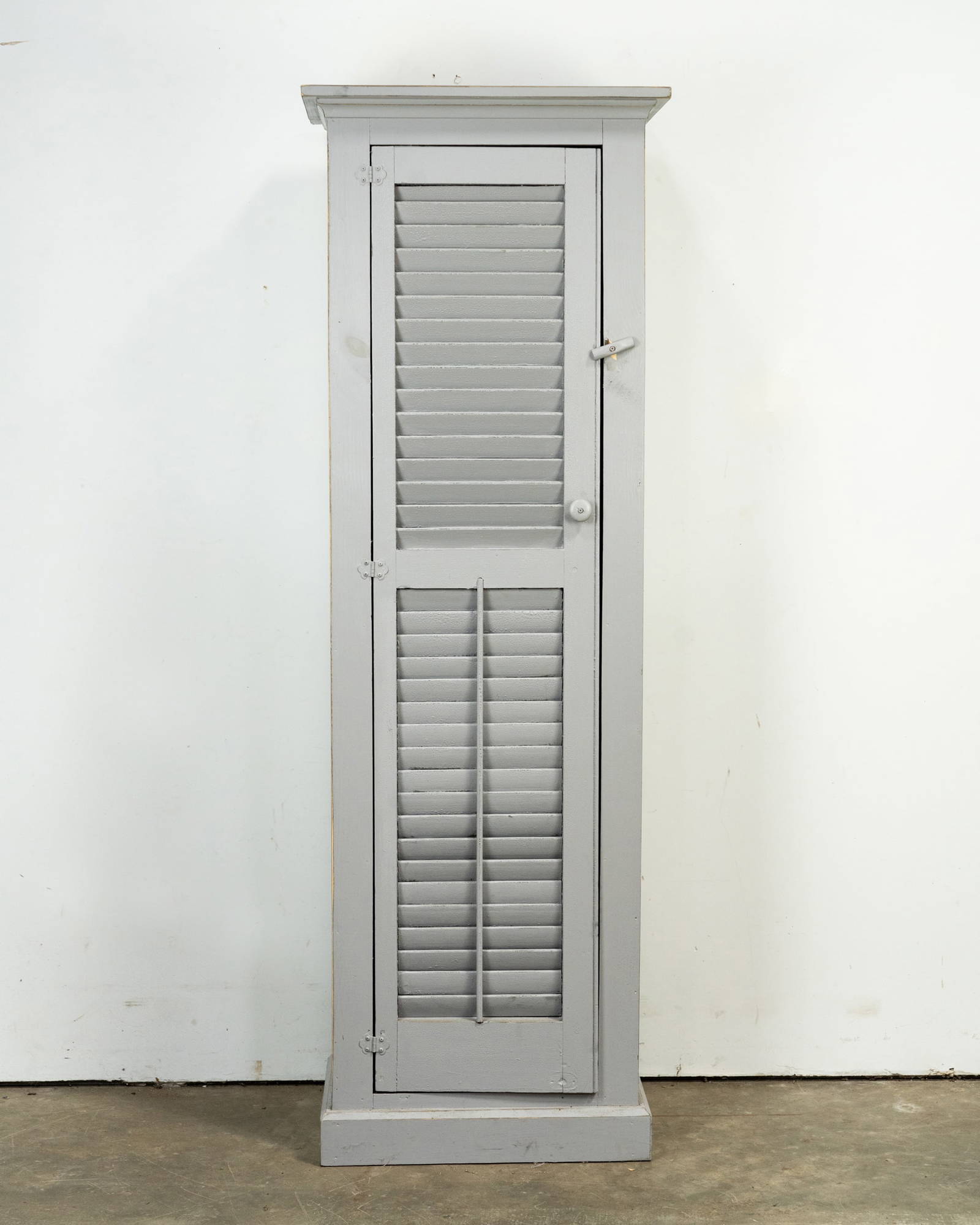 Grey Reclaimed Shutter Door Storage Cabinet Auction