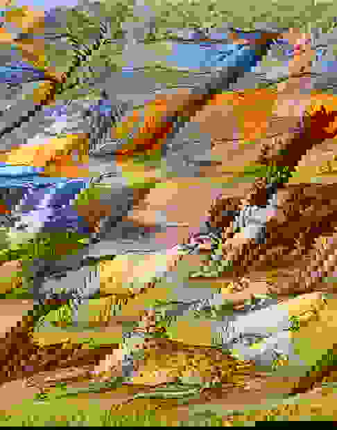 Stephanie Lambert 'peaceable Kingdom' Enamel On Tile Auction