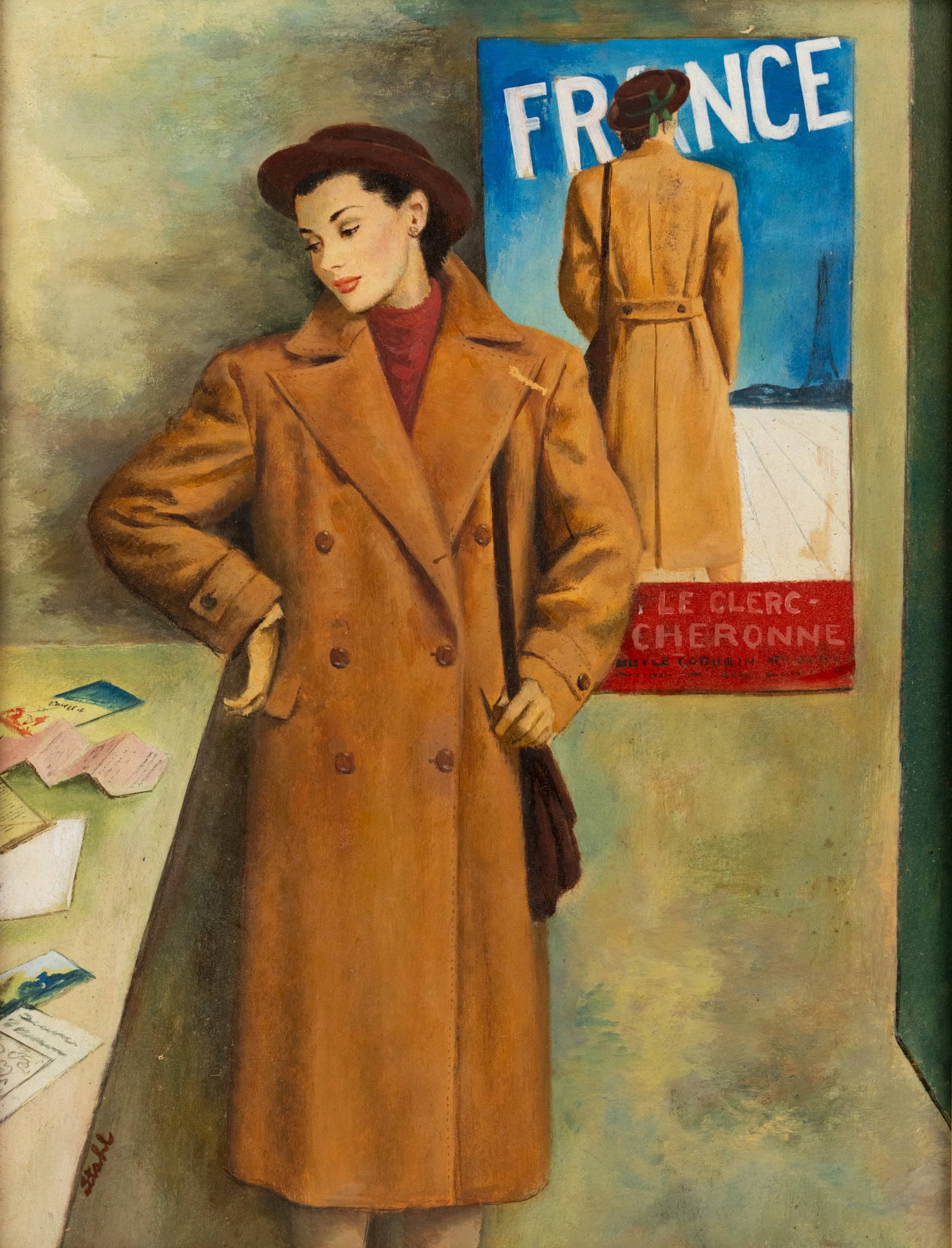 Benjamin Stahl 'go Places' O/b Painting Auction