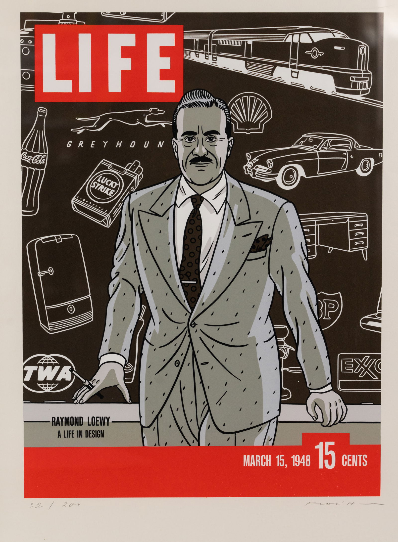 Jean-claude Floc'h Life Magazine Raymond Loewy Silkscreen Auction
