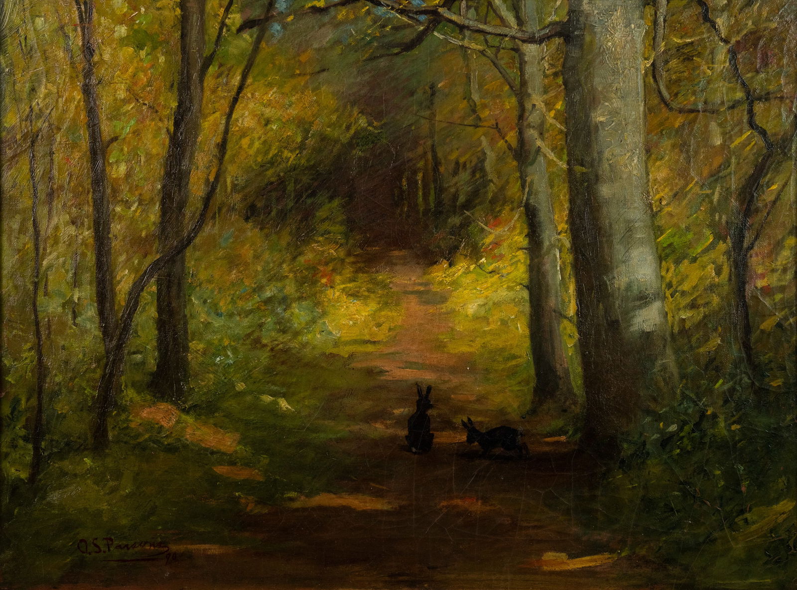 Sheldon Parsons Autumn Landscape O/c Painting Auction