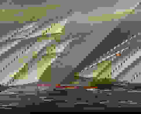 Ernest William Lara Sailboat Oil On Canvas Painting Auction