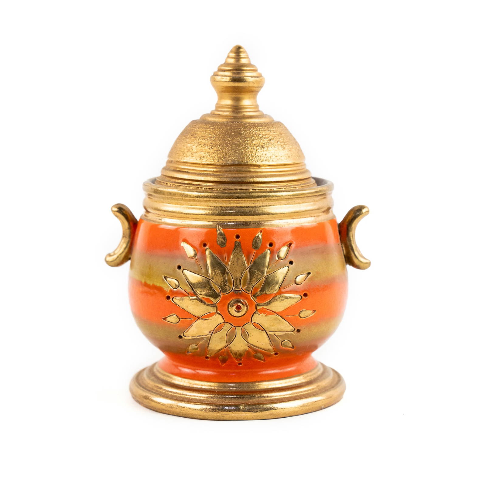 Rosenthal Netter Orange And Gold Ginger Jar Auction